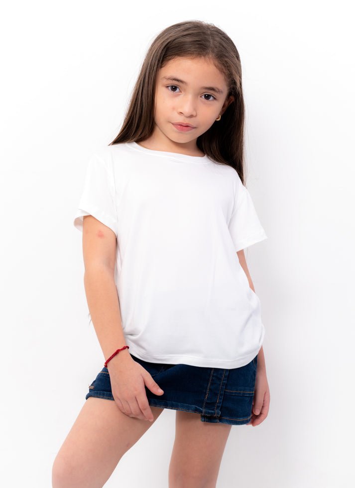 CAMISETA BASICA DE NIÑO - BLANCO - PD – KALA BASIC